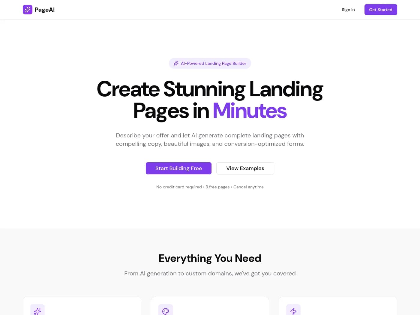 AI-Powered Landing Page Builder Platform