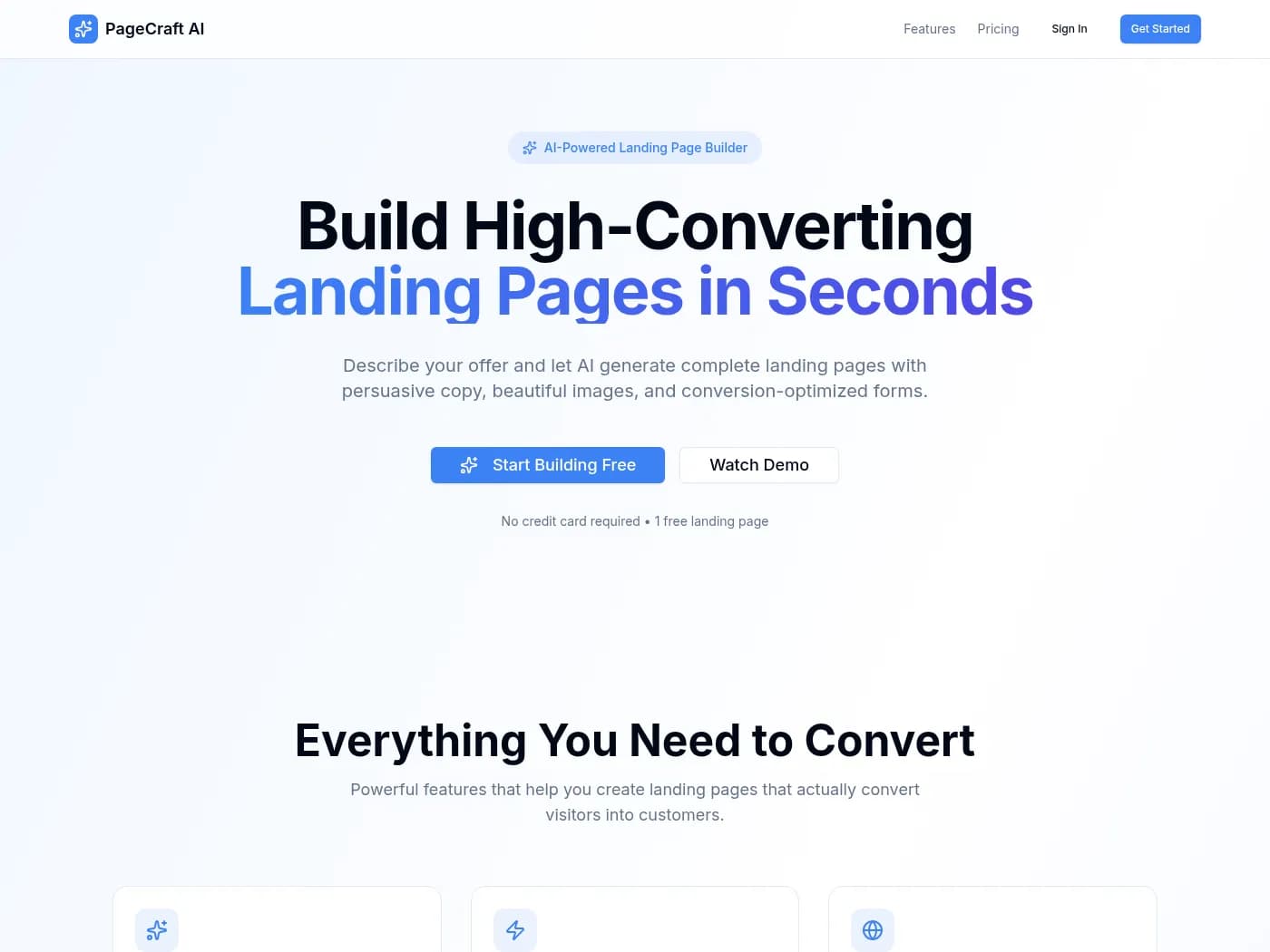 AI Landing Page Builder Platform