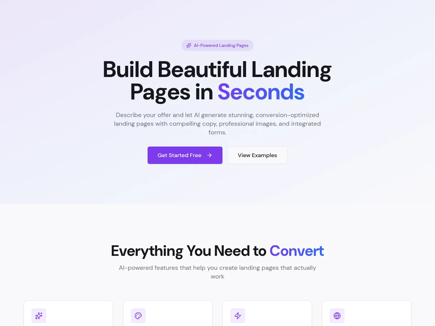 AI Landing Page Generator Platform