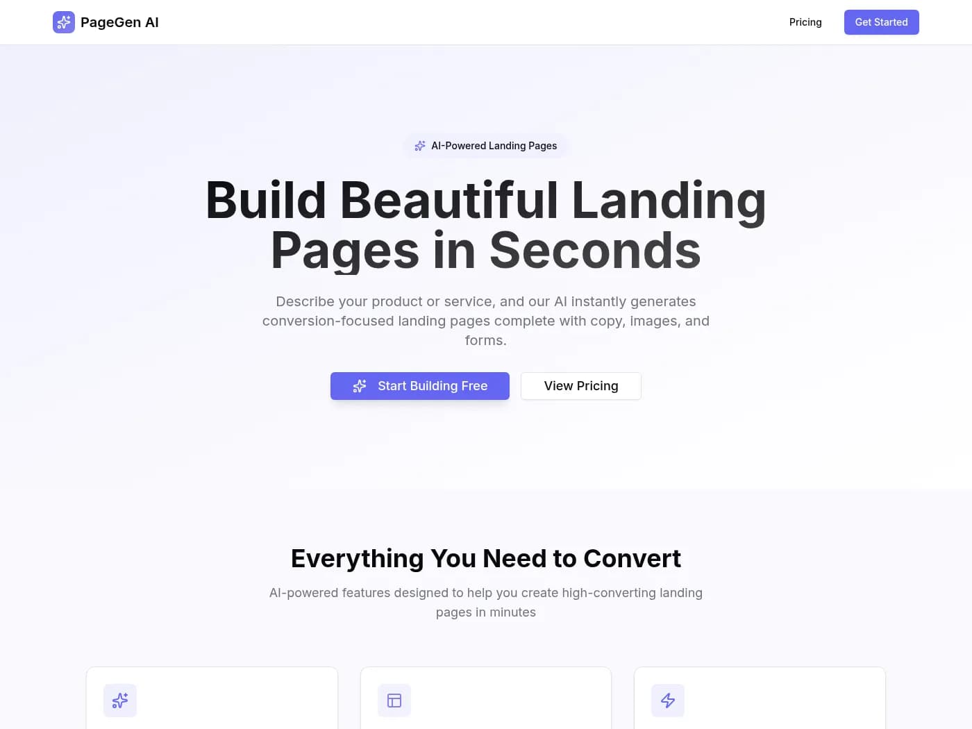 AI-Powered Landing Page Builder