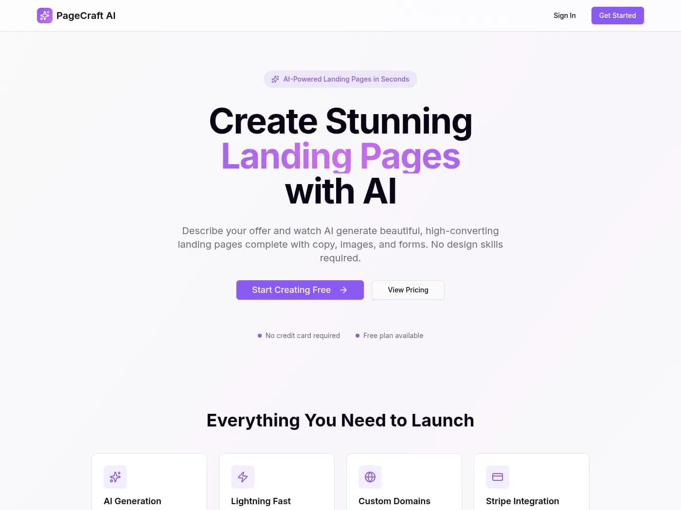 AI Landing Page Builder Platform