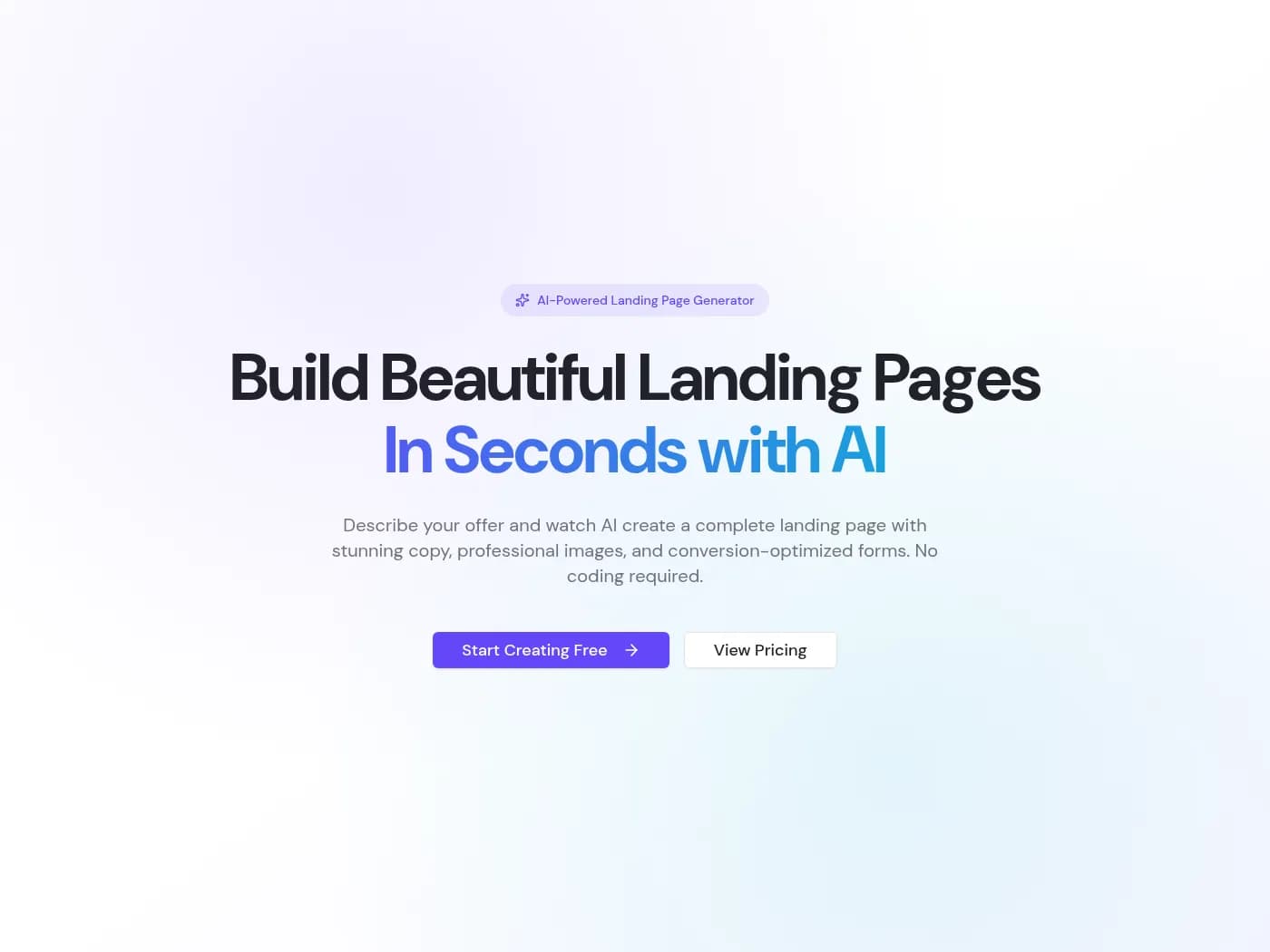AI-Powered Landing Page Generator Platform
