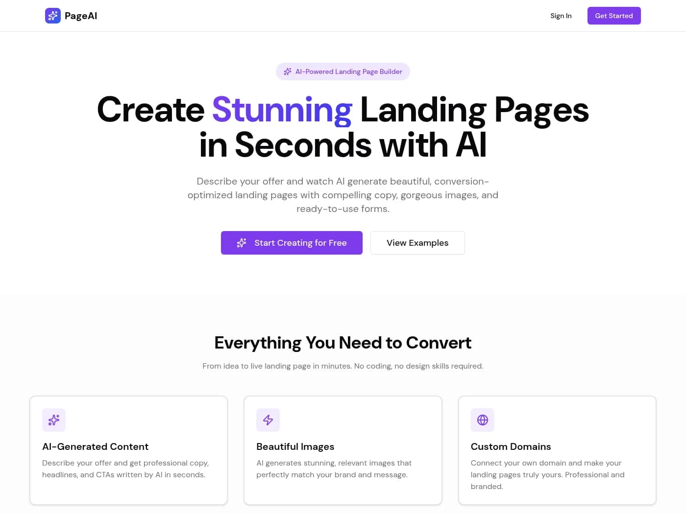 AI Landing Page Builder Platform