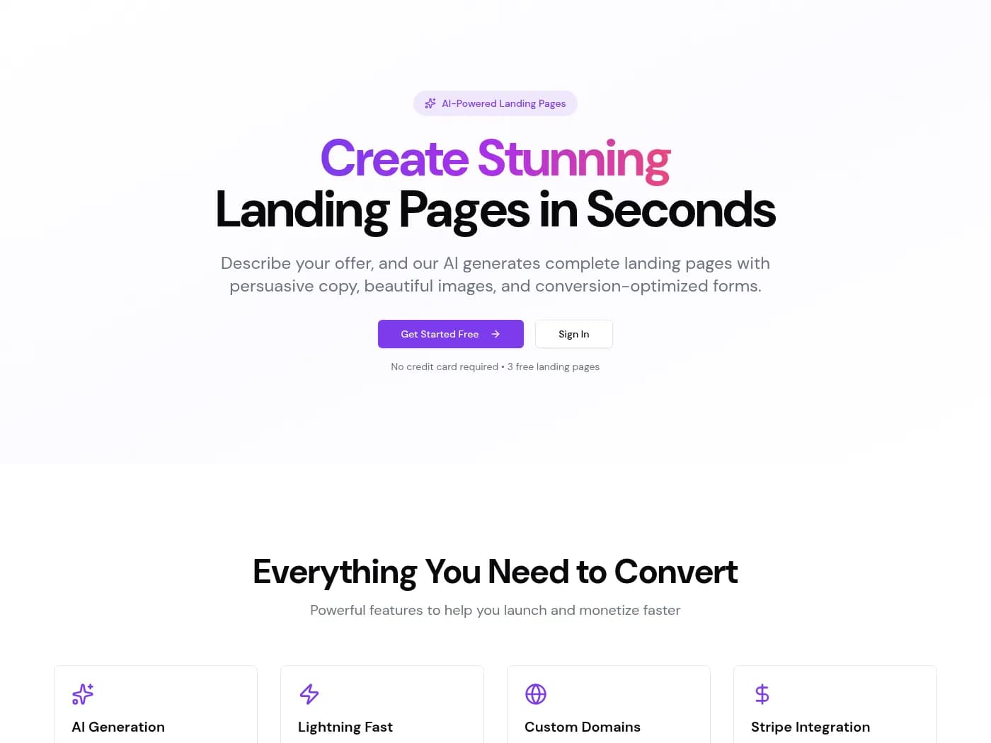 AI Landing Page Builder Platform