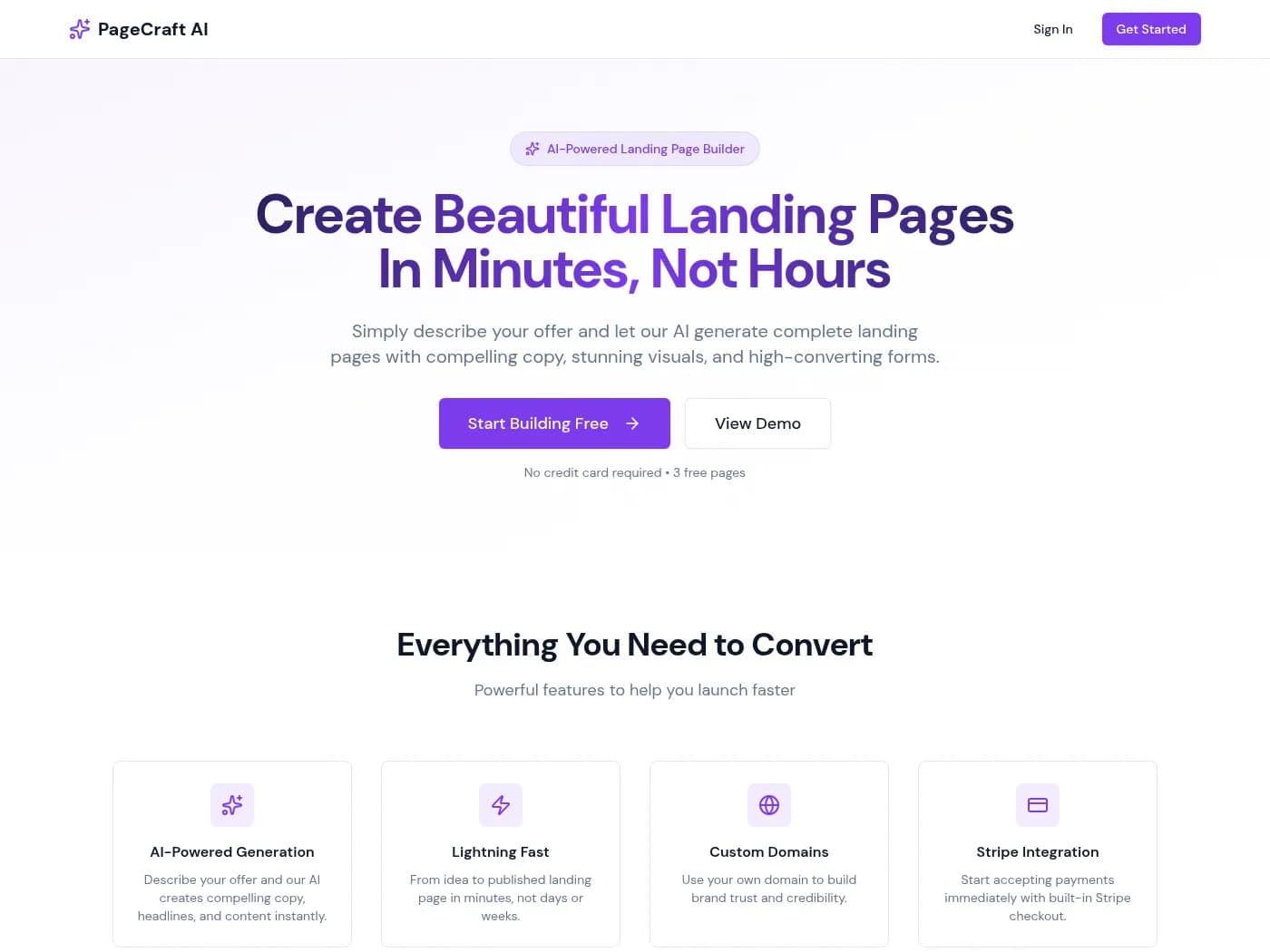 AI-Powered Landing Page Builder Platform
