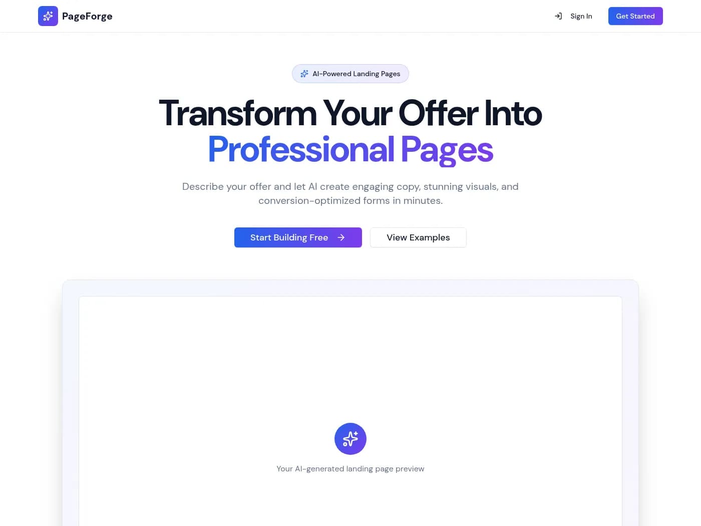 AI-Powered Landing Page Builder Platform