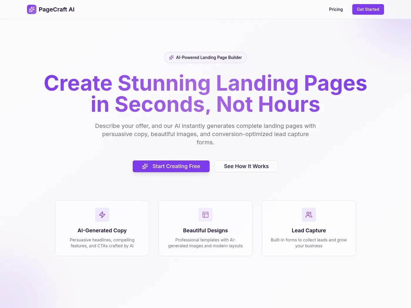AI Landing Page Builder Platform