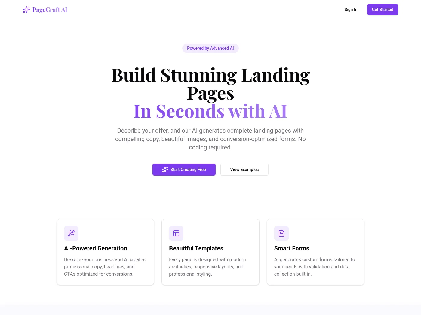 AI-Powered Landing Page Builder Platform