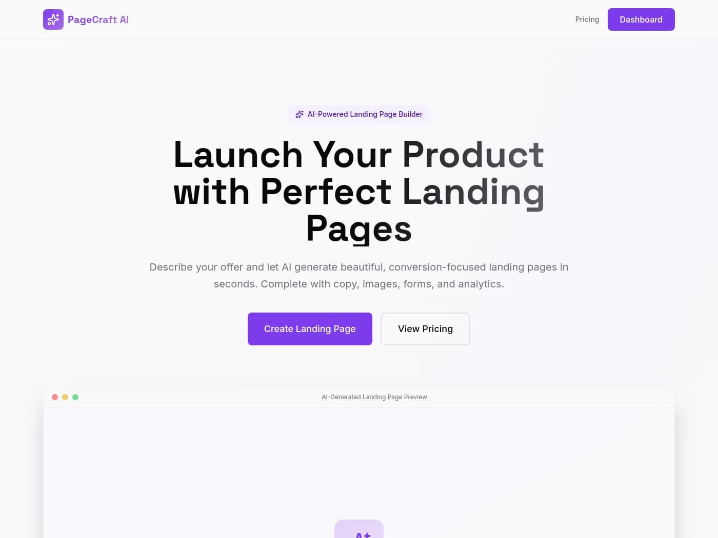 AI Landing Page Generator Platform