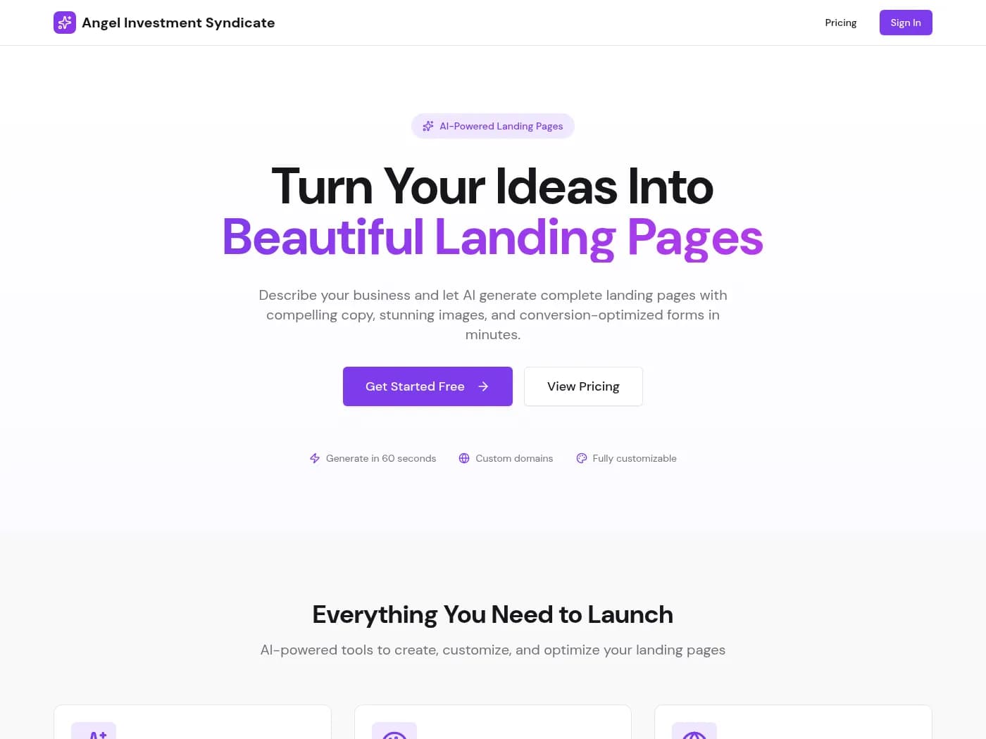 AI Landing Page Builder Platform