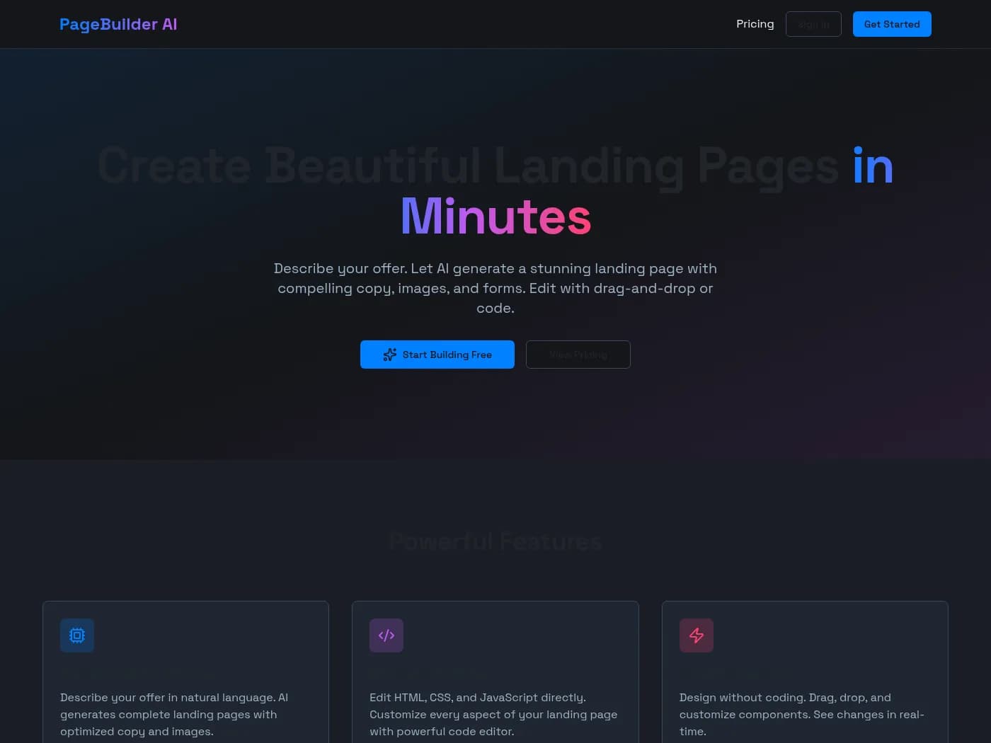AI-Powered Dynamic Landing Page Builder