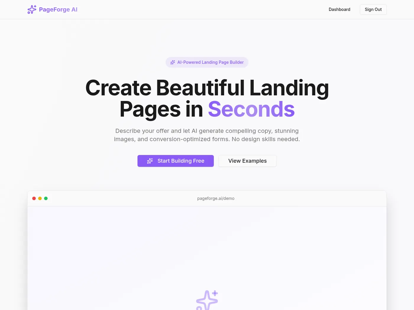 AI Landing Page Builder Platform