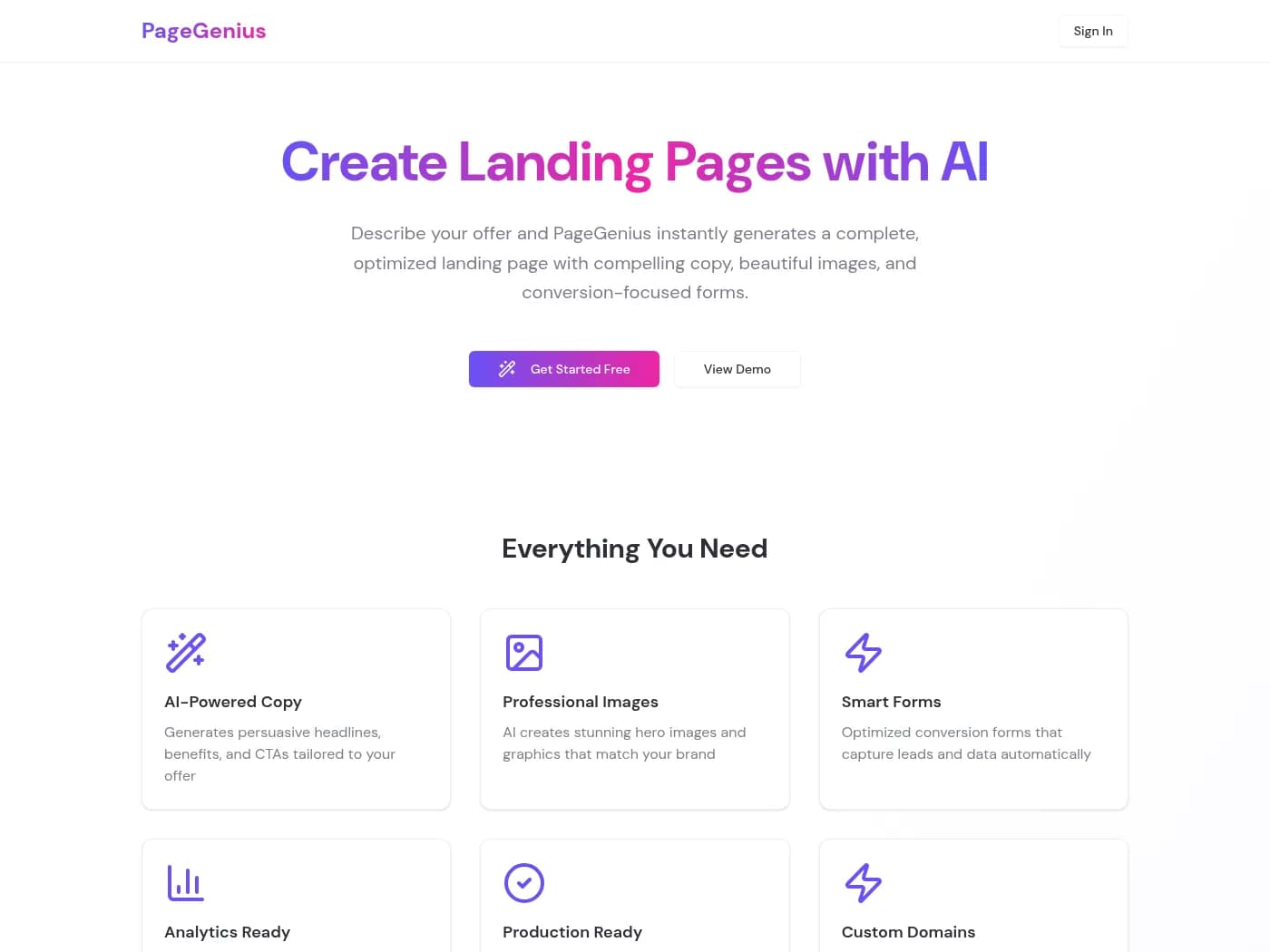 AI Landing Page Builder Platform