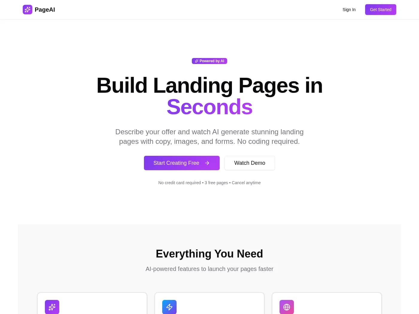 AI Landing Page Builder Platform