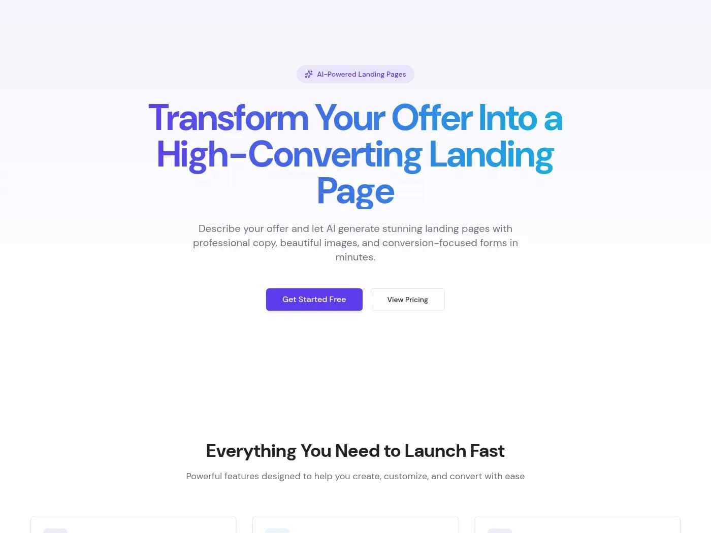 AI Landing Page Builder Platform