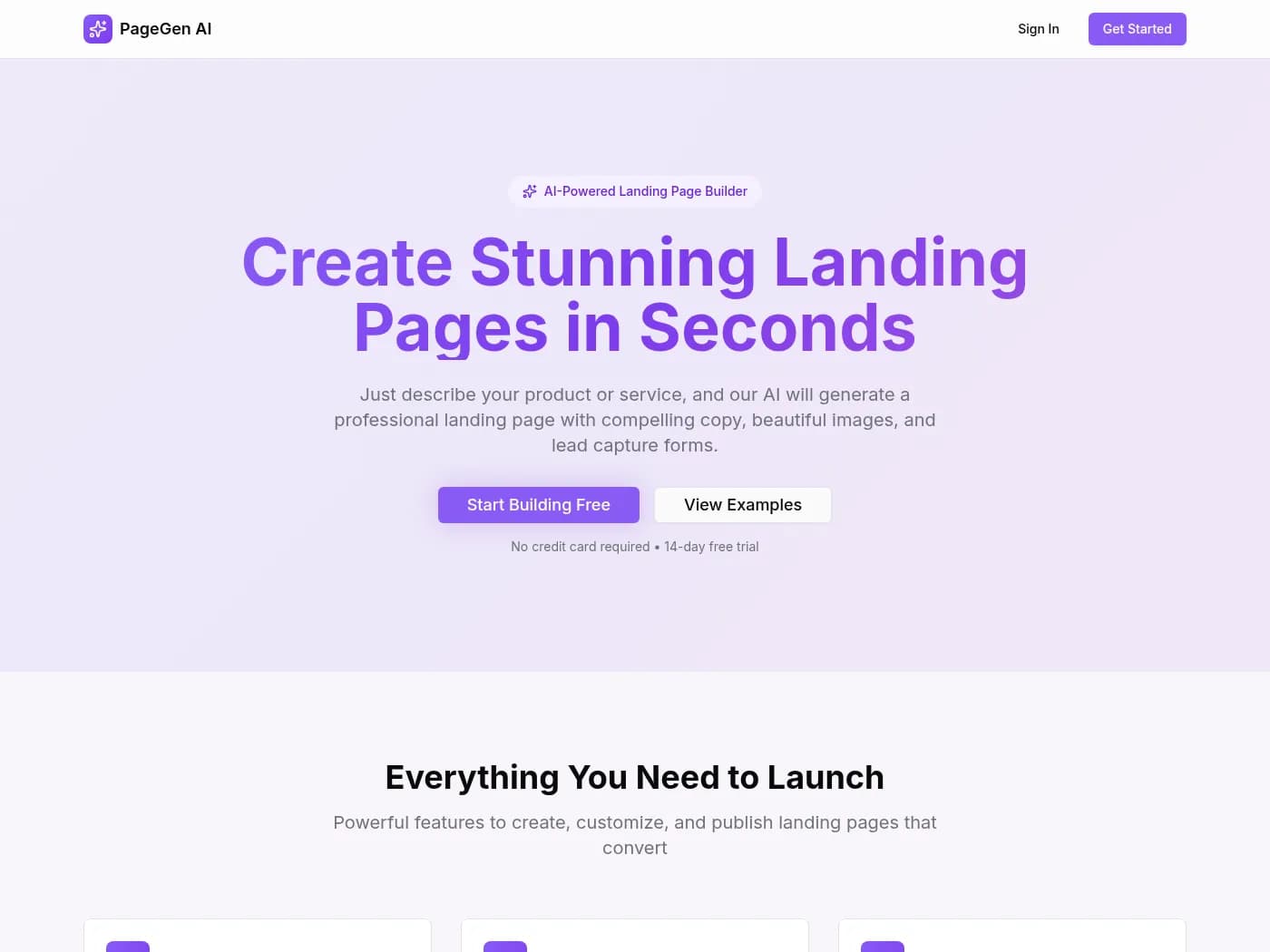 AI Landing Page Builder Platform
