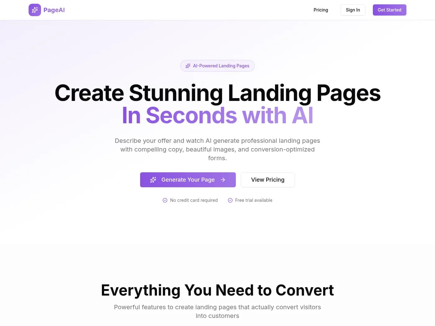 AI Landing Page Builder Platform
