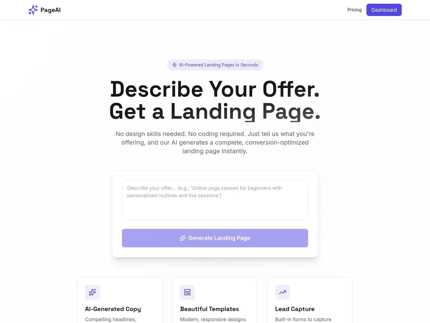 AI Landing Page Builder Platform