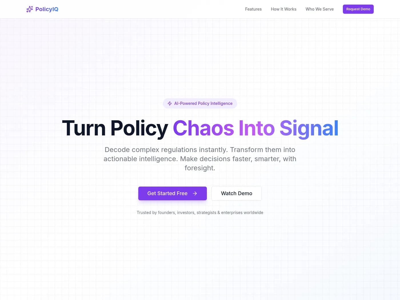 AI-Powered Policy Intelligence Landing Page Builder