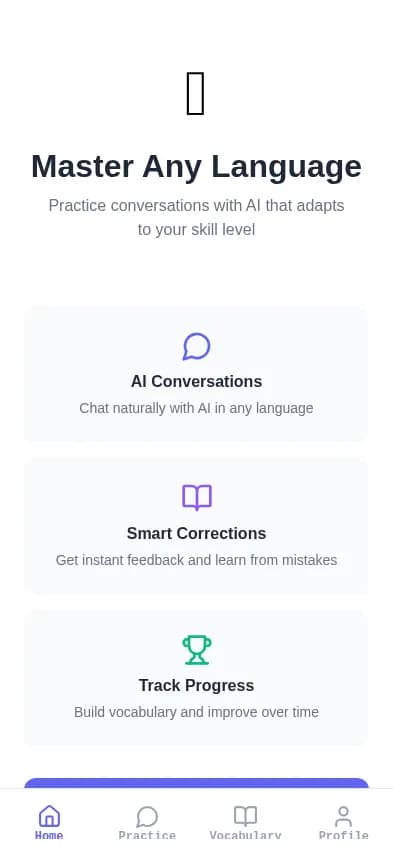 AI Language Conversation Practice App