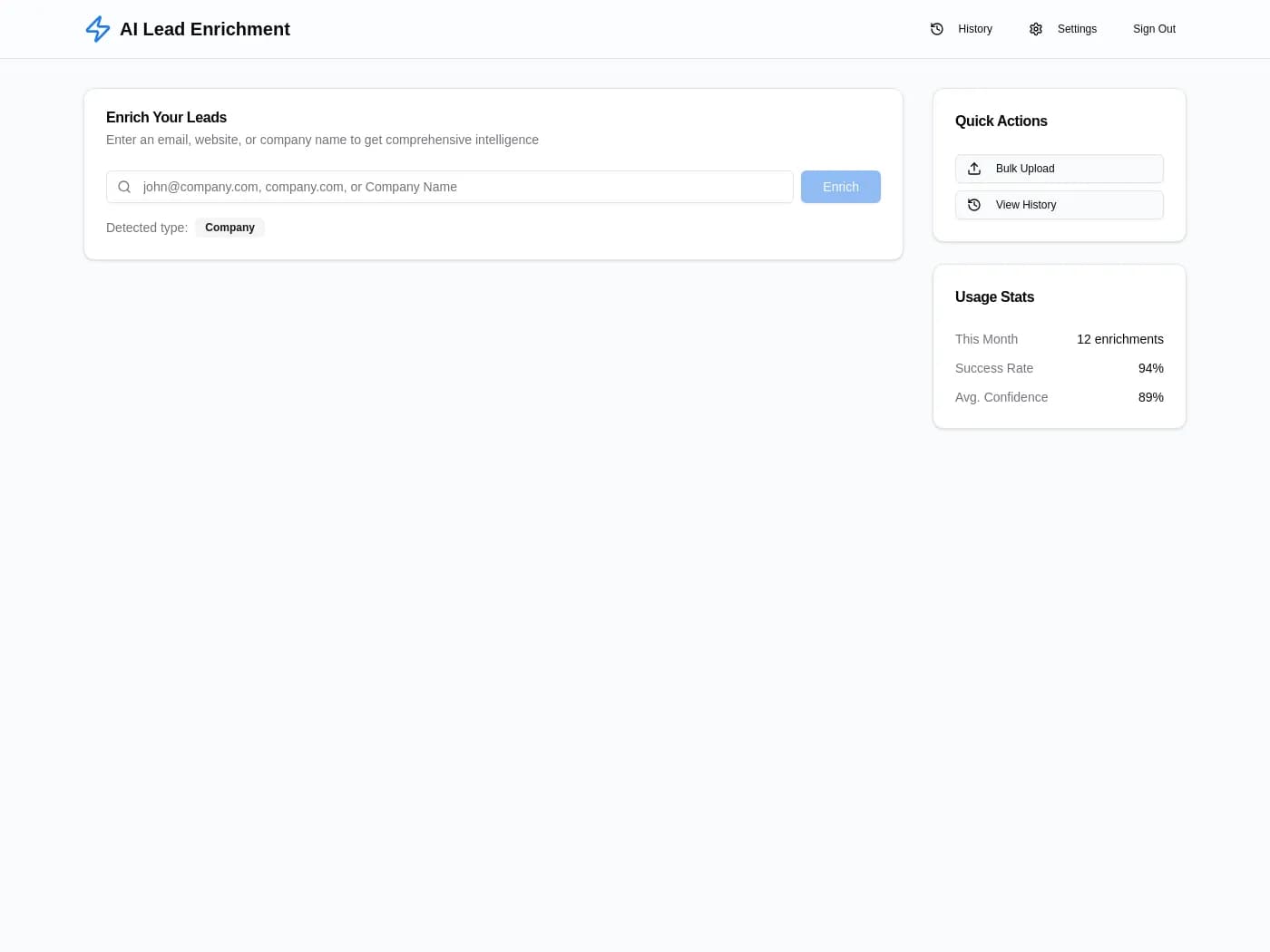 AI Lead Enrichment Tool