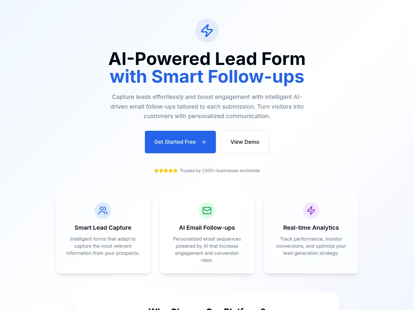 AI-Powered Lead Form with Automated Email Follow-Up