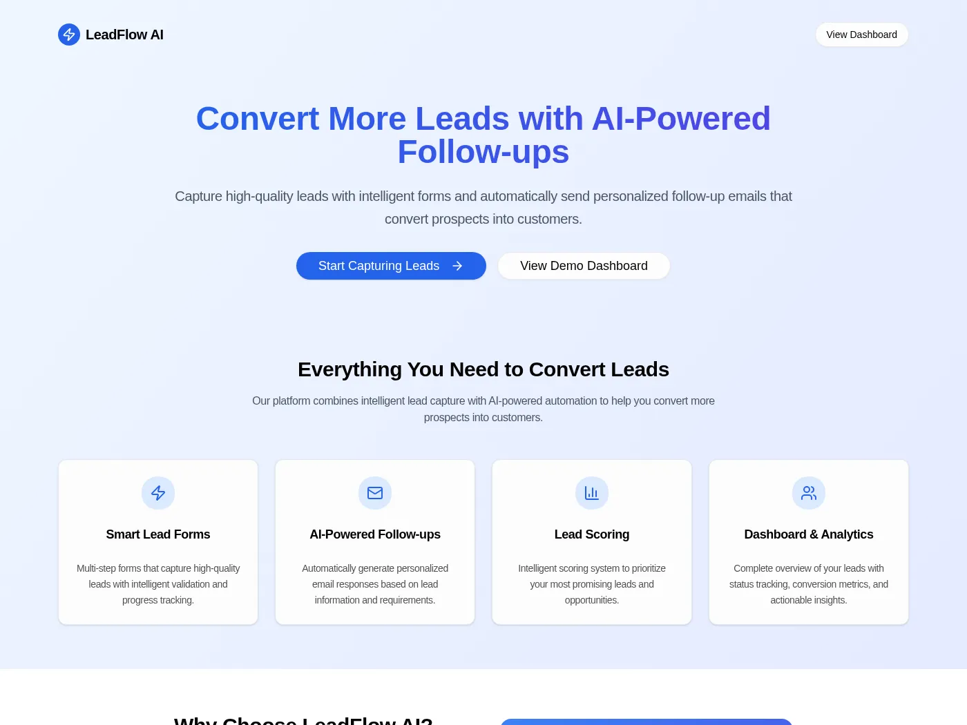 AI-Driven Lead Form with Automated Email Follow-Up