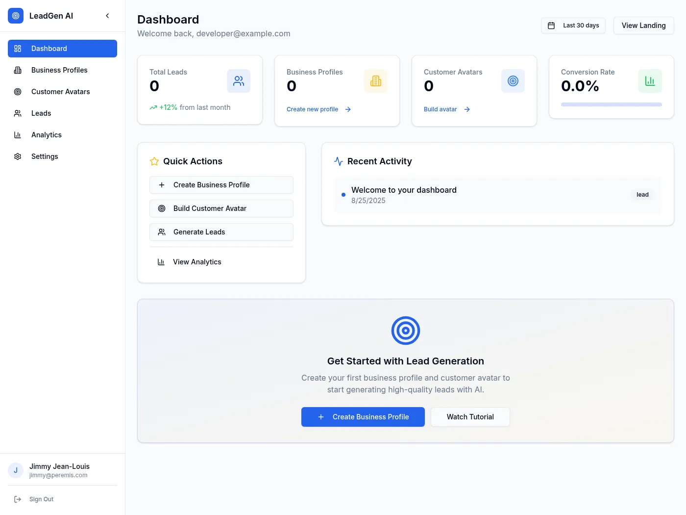 AI-Powered Lead Generation Web App for Business Owners