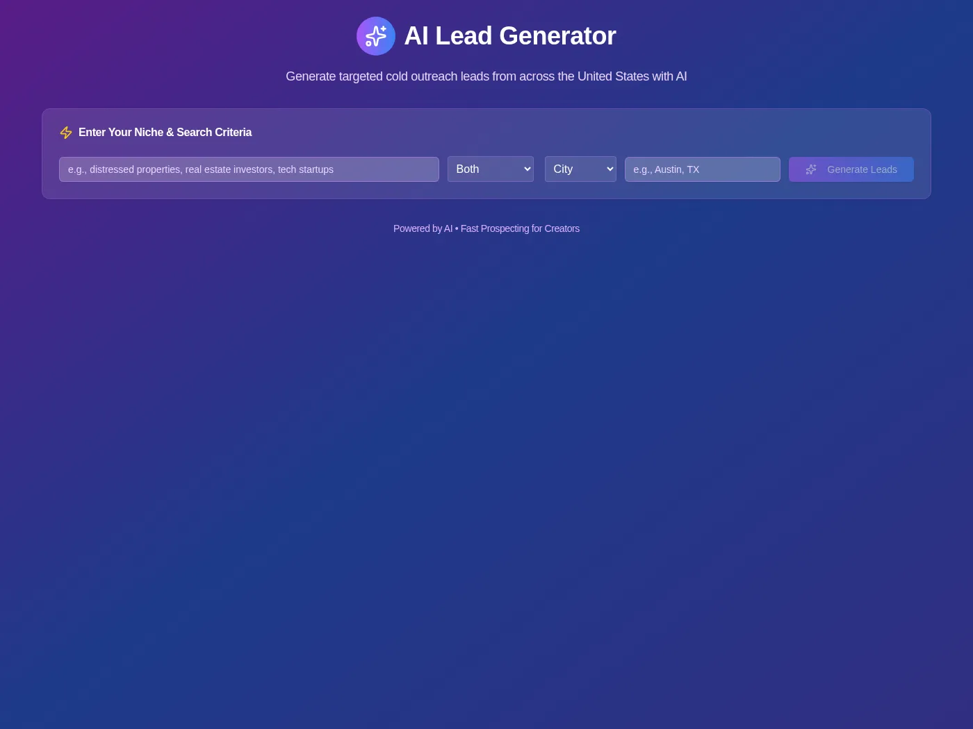 AI Lead Generator for Fast Prospecting