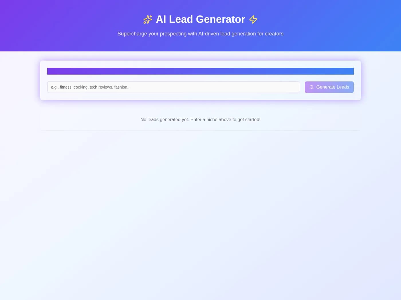 AI Cold Outreach Lead Generator for Creators