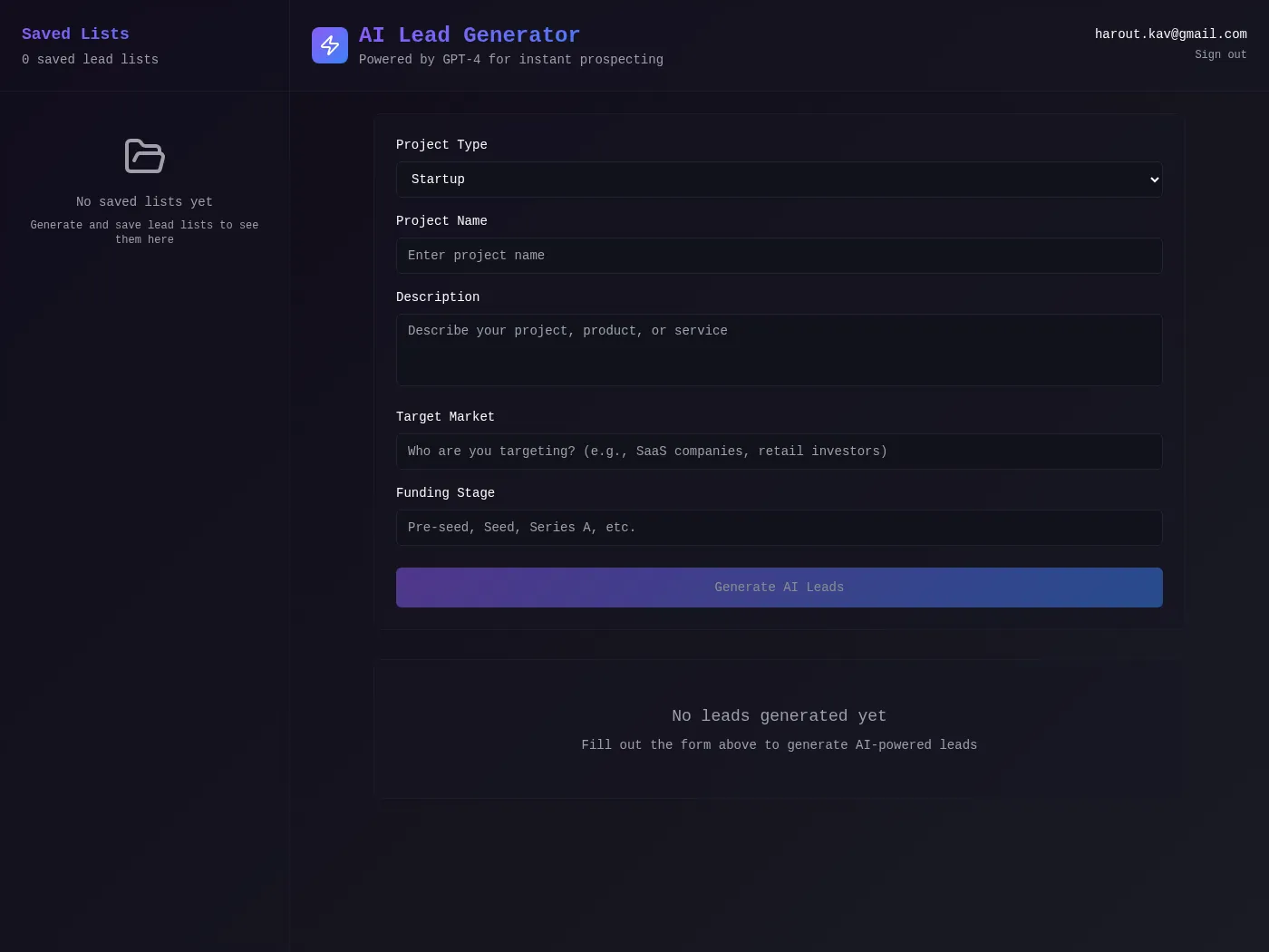 AI Lead Generator for Investors