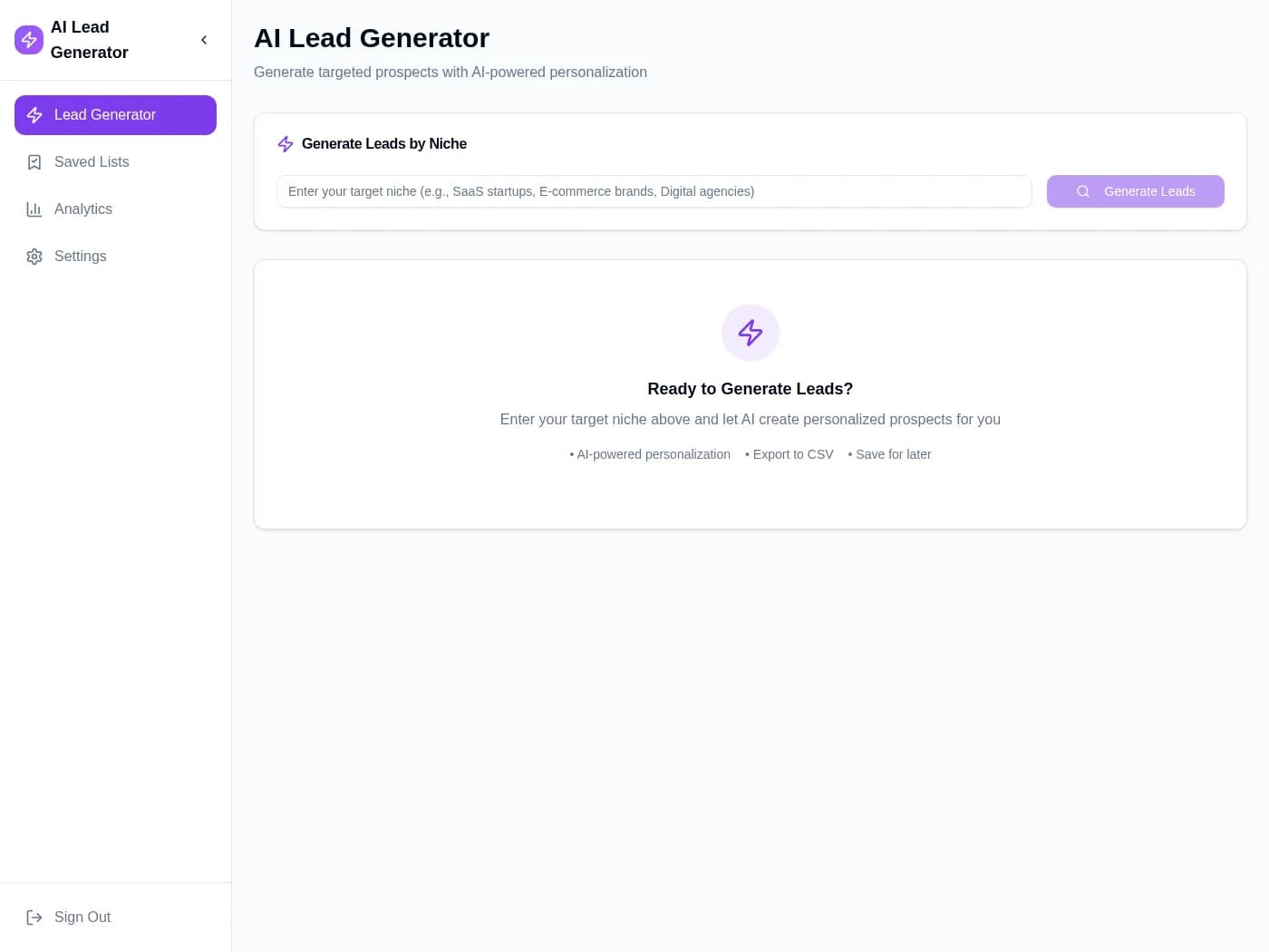 AI Lead Generator for Creators