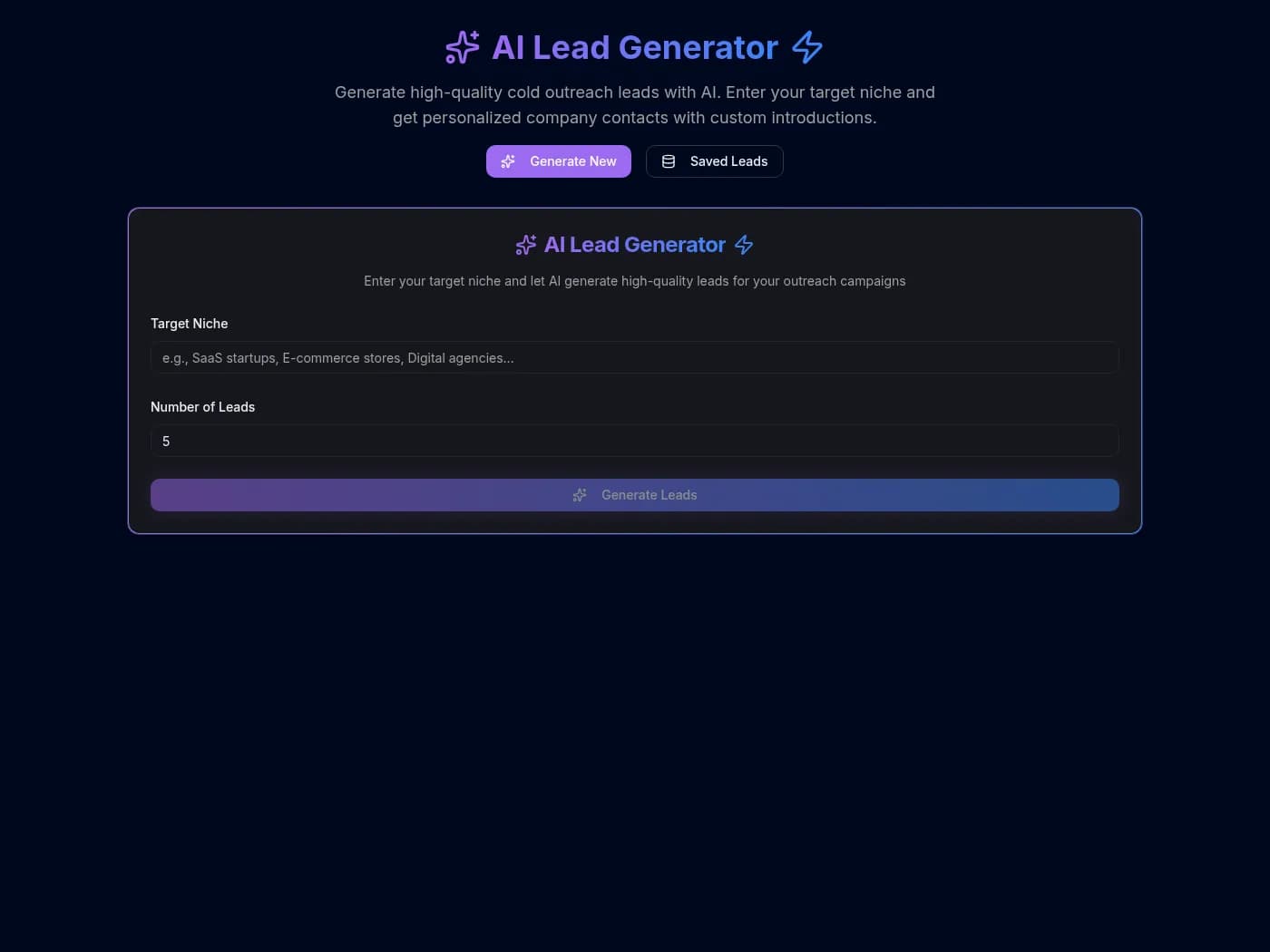 AI LeadGen: Fast GPT-Powered Lead Generator for Creators