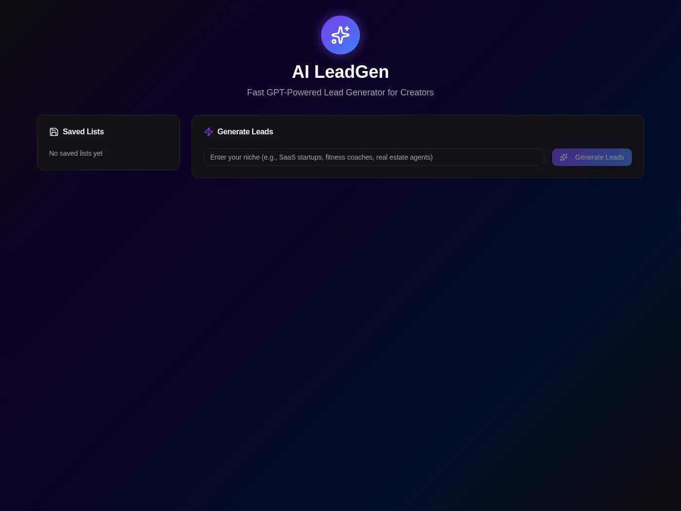 AI LeadGen: Fast GPT-Powered Lead Generator for Creators