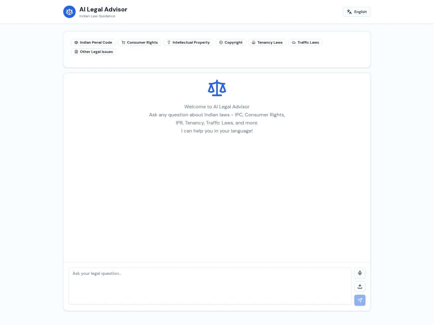AI Legal Advisor for Simplified Multilingual Indian Law Guidance