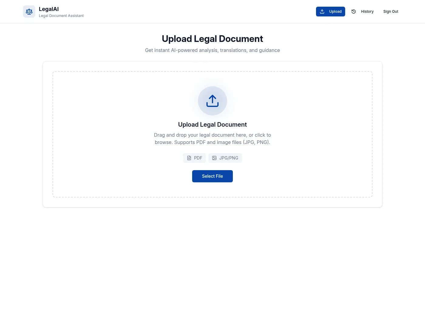 AI-Powered Legal Document Summarizer & Guidance Platform