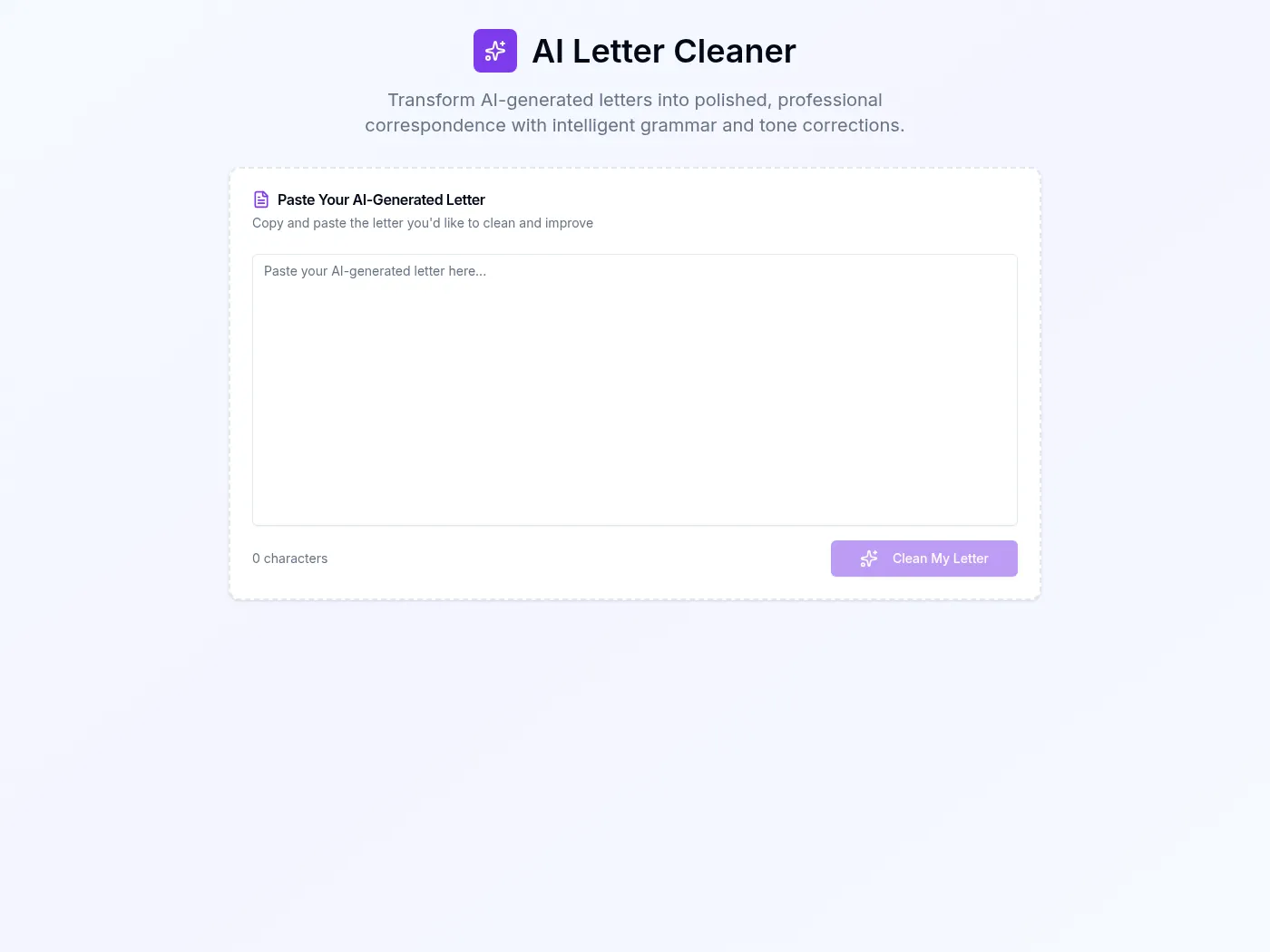 AI Letter Cleaner