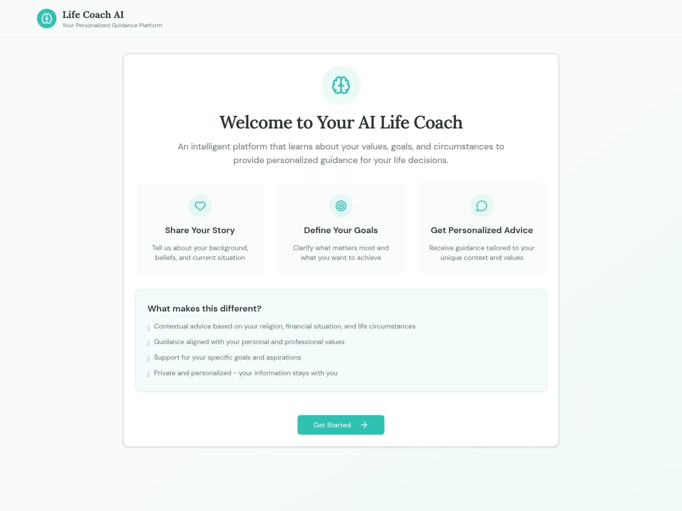AI-Powered Personal and Professional Life Coach Website