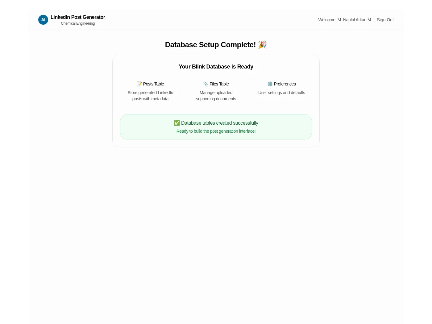 AI LinkedIn Post Generator for Chemical Engineering Students