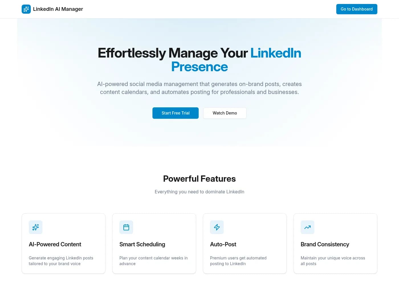 AI-Powered LinkedIn Social Media Manager SaaS