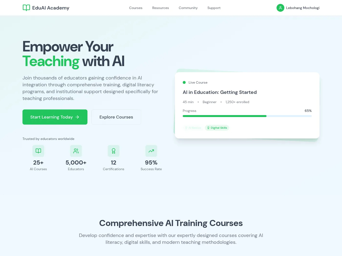 AI Literacy & Professional Development Platform for Educators