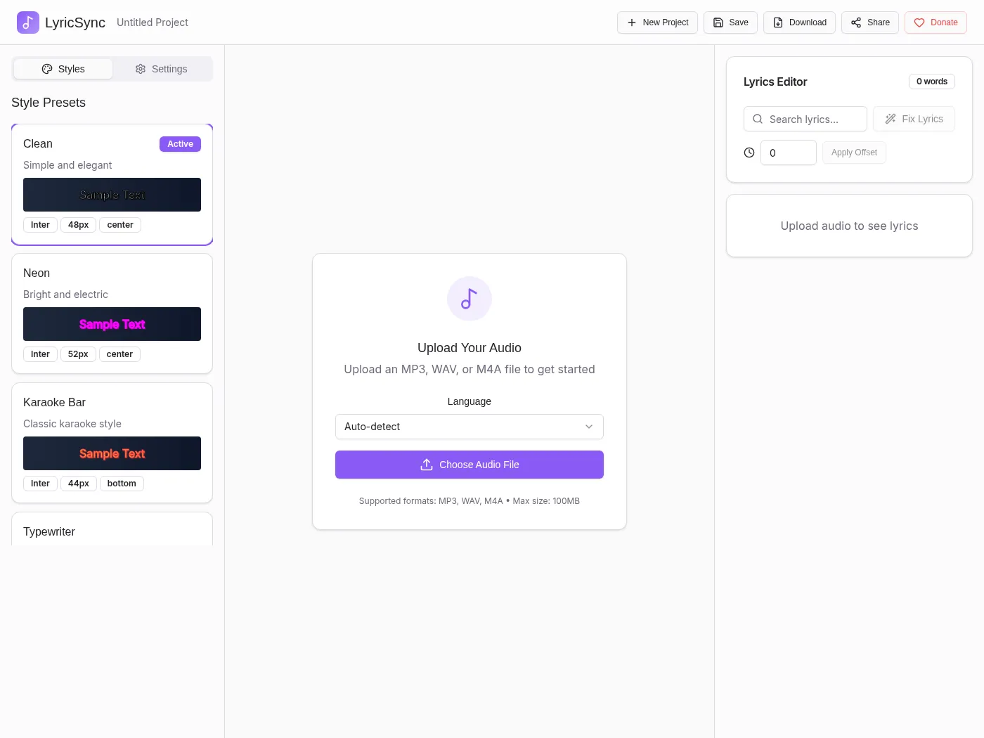 AI Lyric-Video Generator: Instantly Create Editable Karaoke Videos from Your Songs
