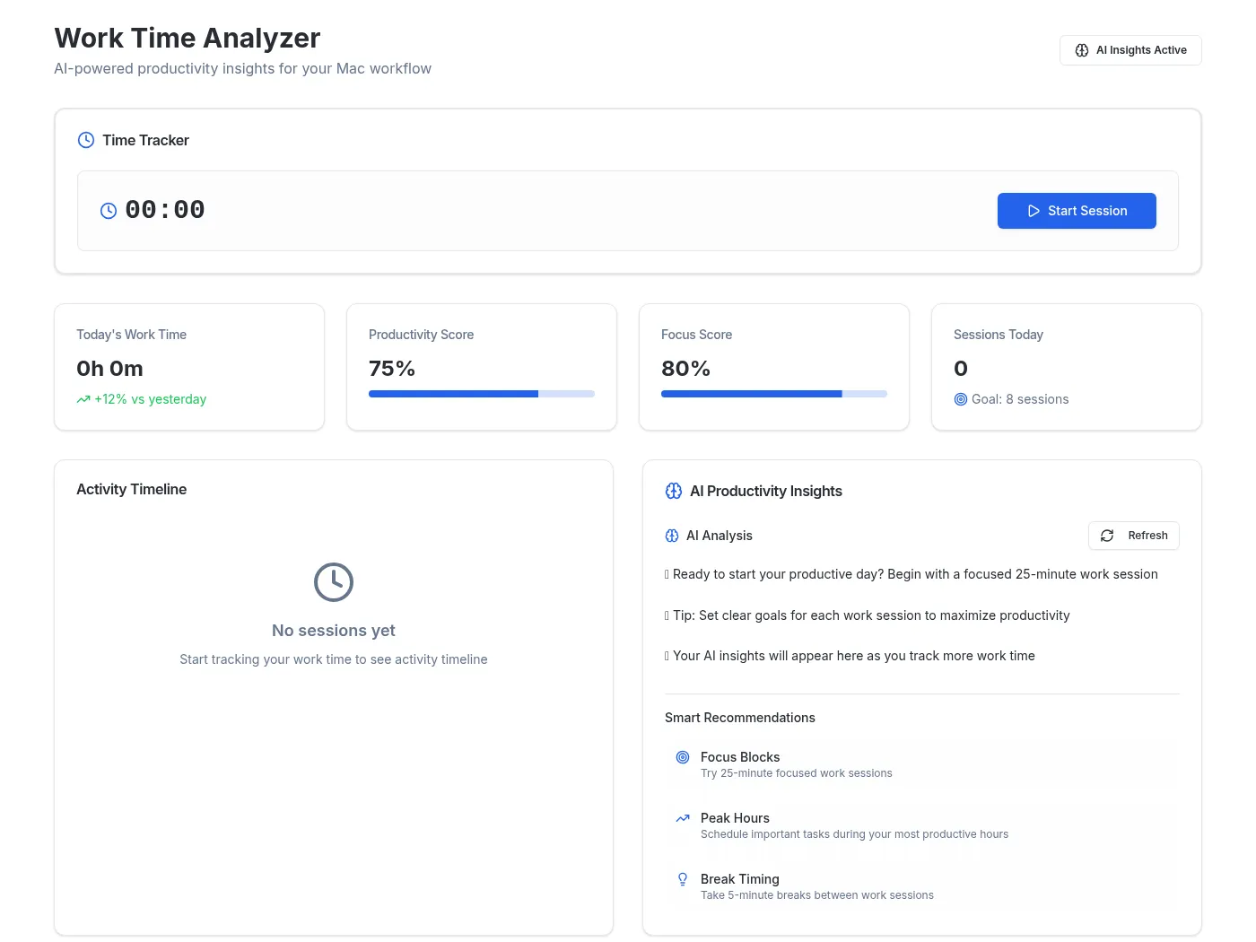 AI-Powered Mac Work Time Analyzer