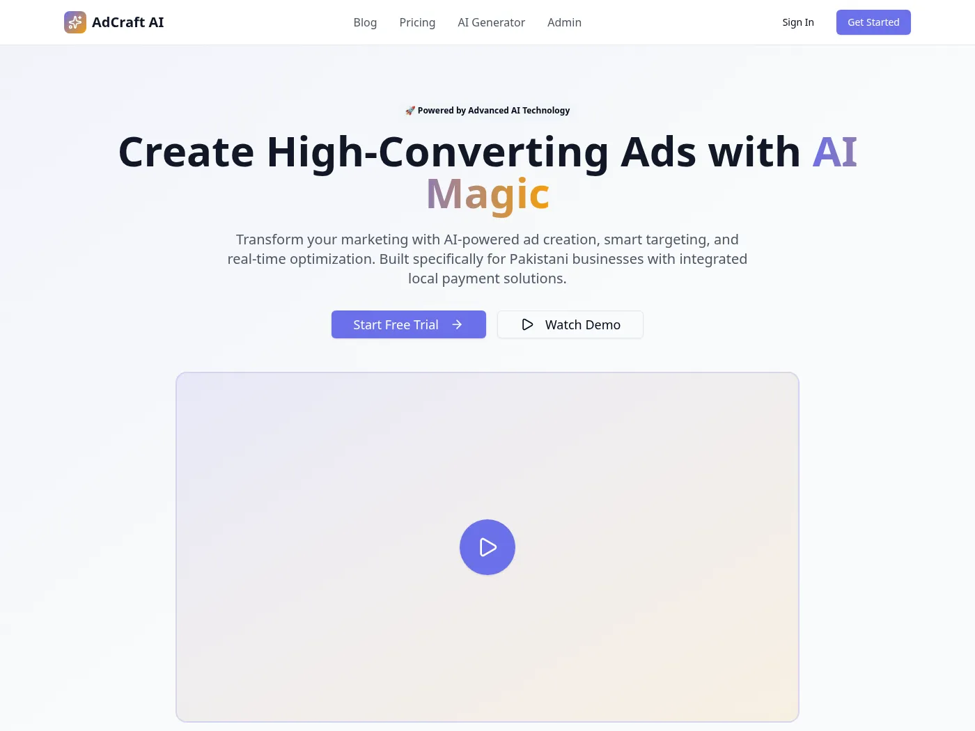 AI-Powered Marketing Platform with Custom Payment Integration and Blog