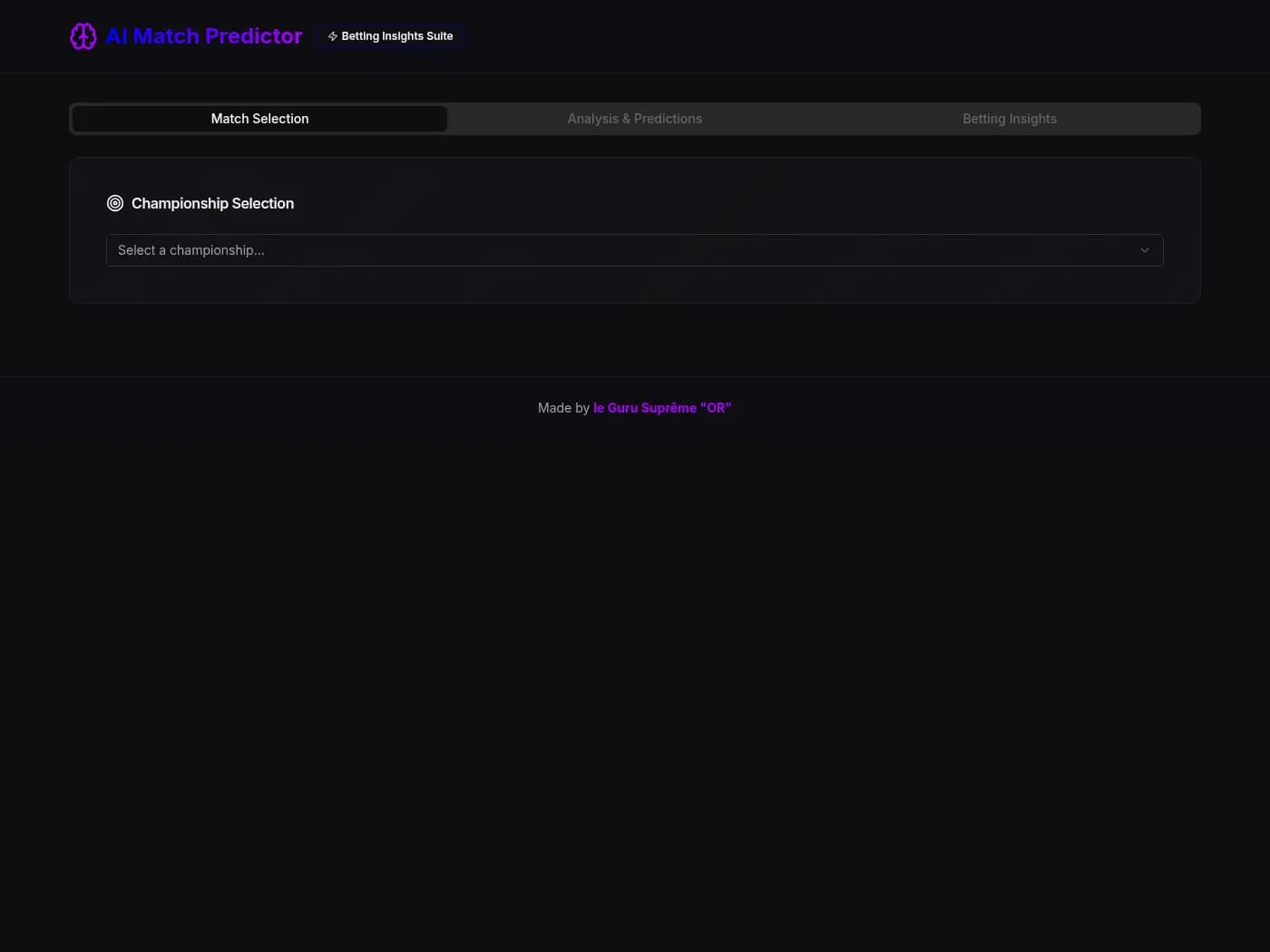 AI Match Score Predictor & Betting Insights Suite