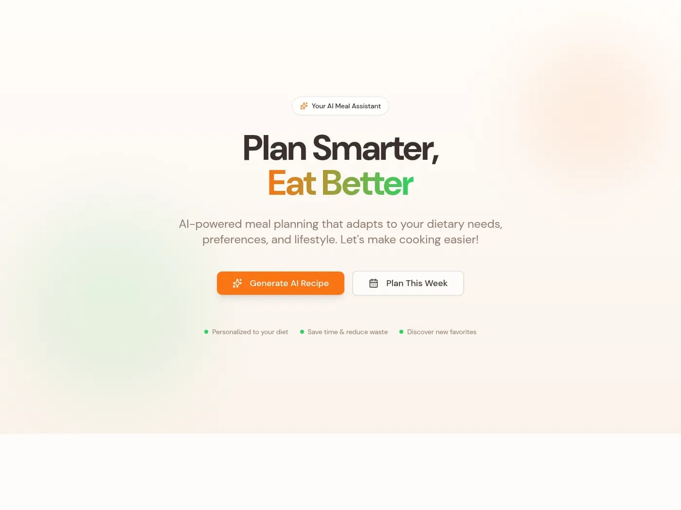 AI Meal Planner and Recipe Assistant
