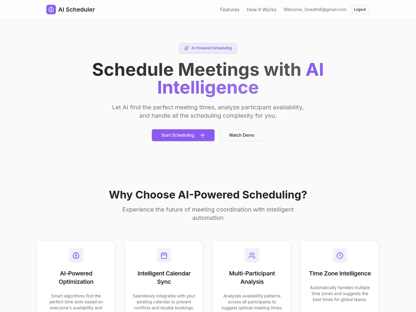 AI Meeting Scheduler Website