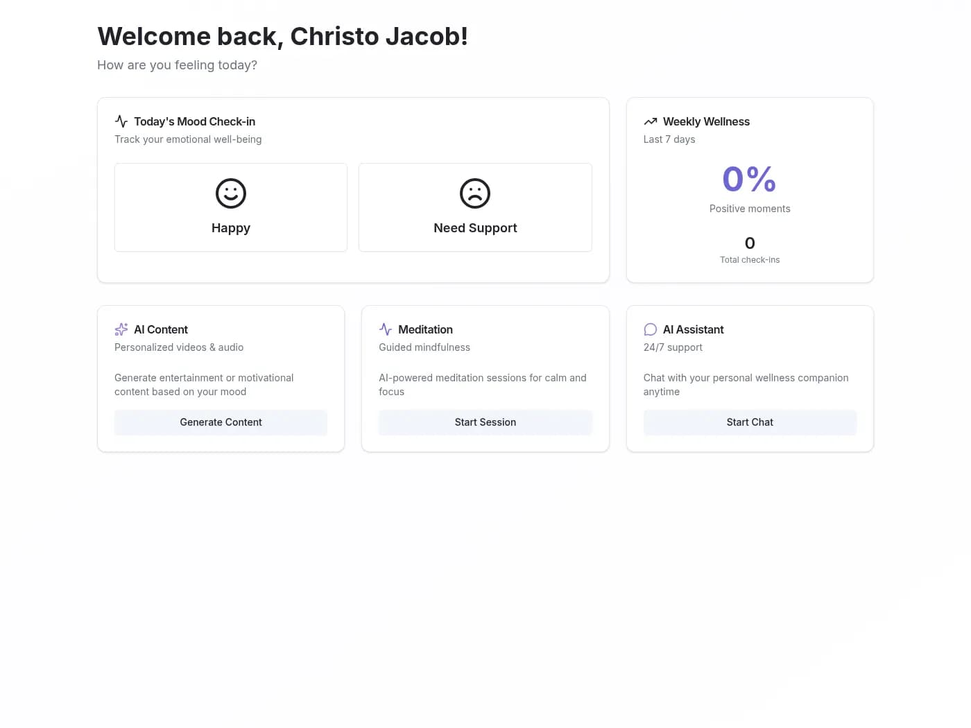 AI-Powered Mental Health & Wellness Web App
