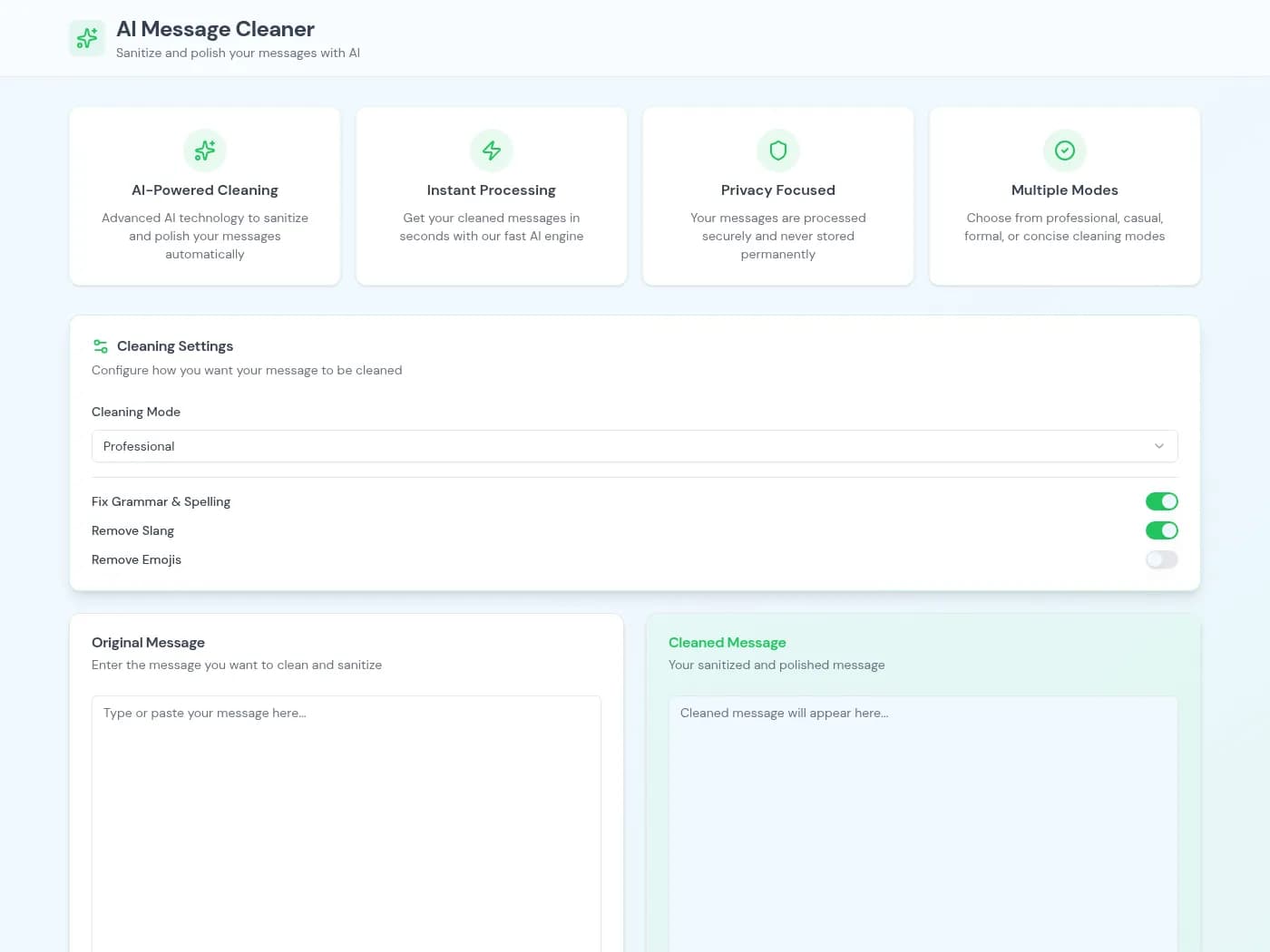 AI Message Cleaner