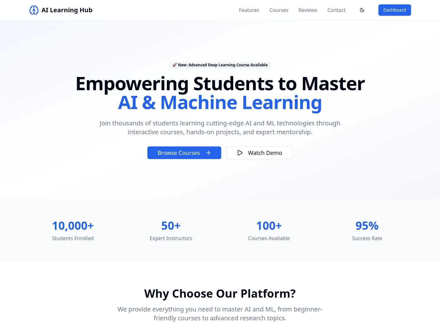 AI & ML Learning Hub: Empowering Students to Master Artificial Intelligence and Machine Learning